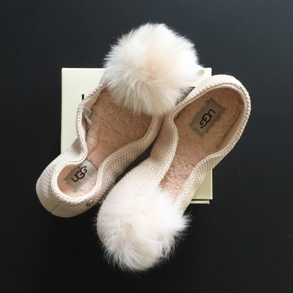 UGG | Shoes | Size 8 Ugg Andi Pom Pom Slippers | Poshmark